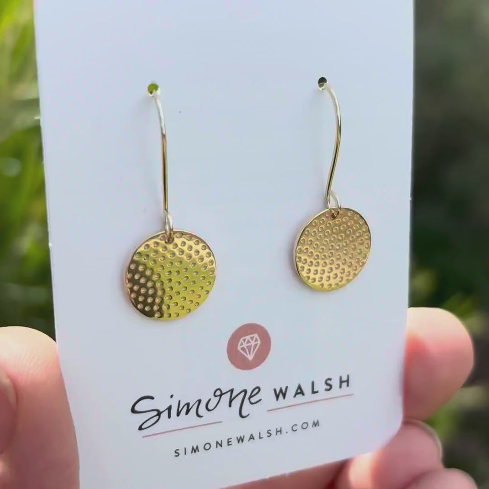Dots Solid Gold Drop Earrings | 14ct Solid Gold Jewellery