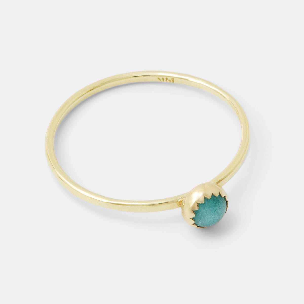 Amazonite & Solid Gold Stacking Ring | Handmade in Australia