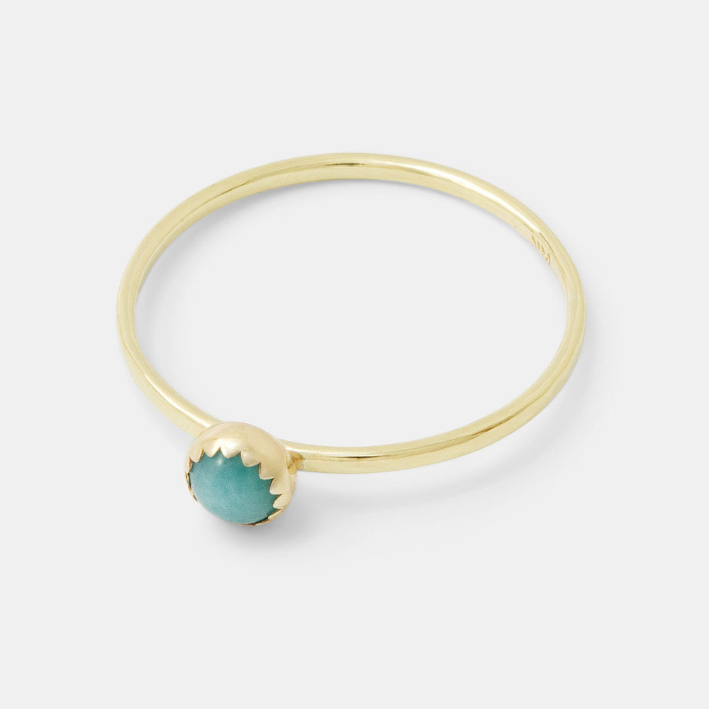 Amazonite & Solid Gold Stacking Ring | Handmade in Australia