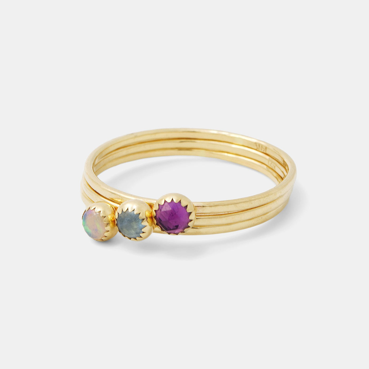 Solid Gold Birthstone Ring – Handmade Stacking Jewellery