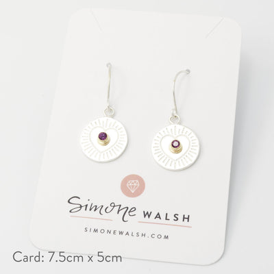 Heart & Rose Garnet Amulet Drop Earrings | Simone Walsh