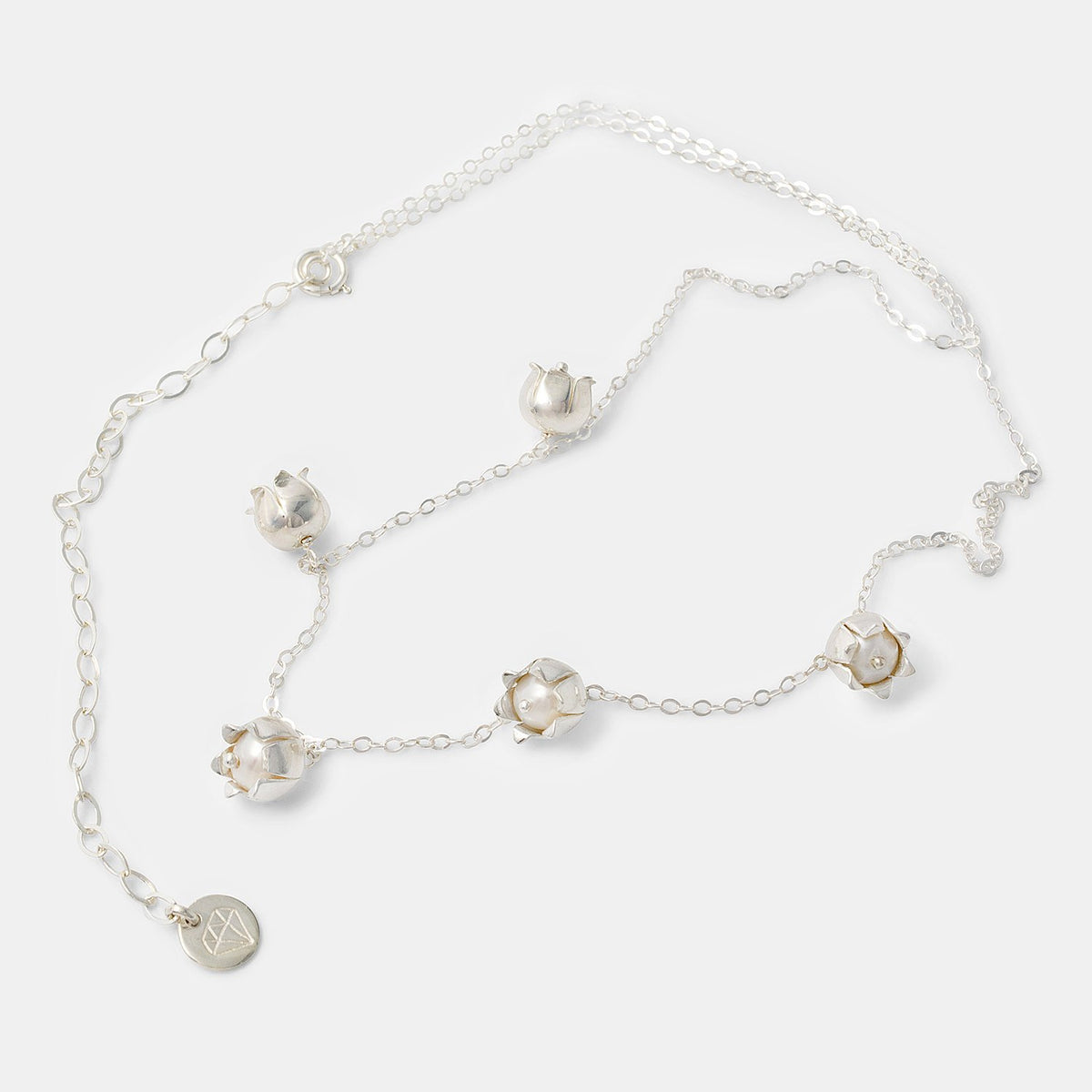 Lily of the Valley Necklace | Pearl & Silver Station Necklace