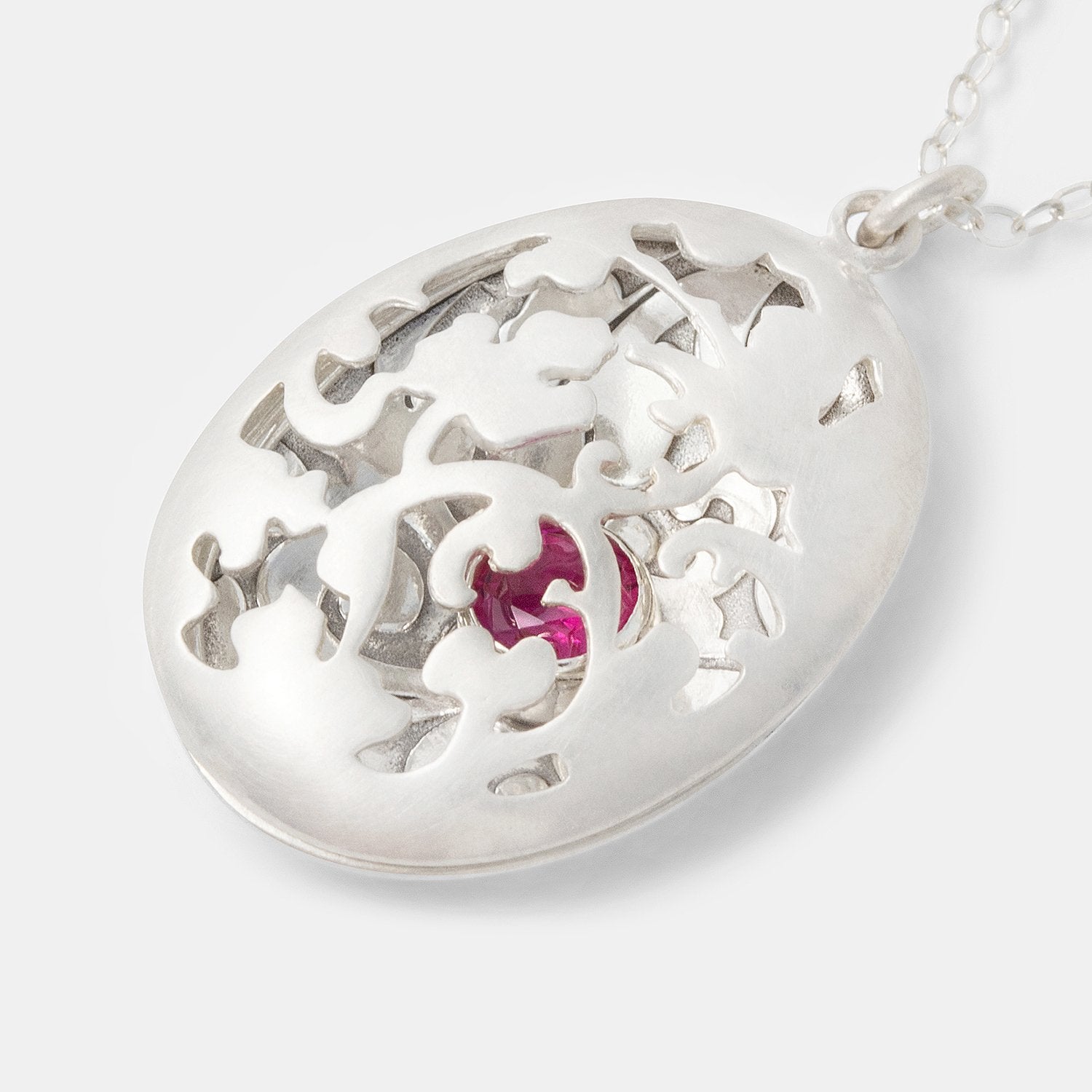 Victorian Silver Locket & Ruby Gem | Simone Walsh Jewellery