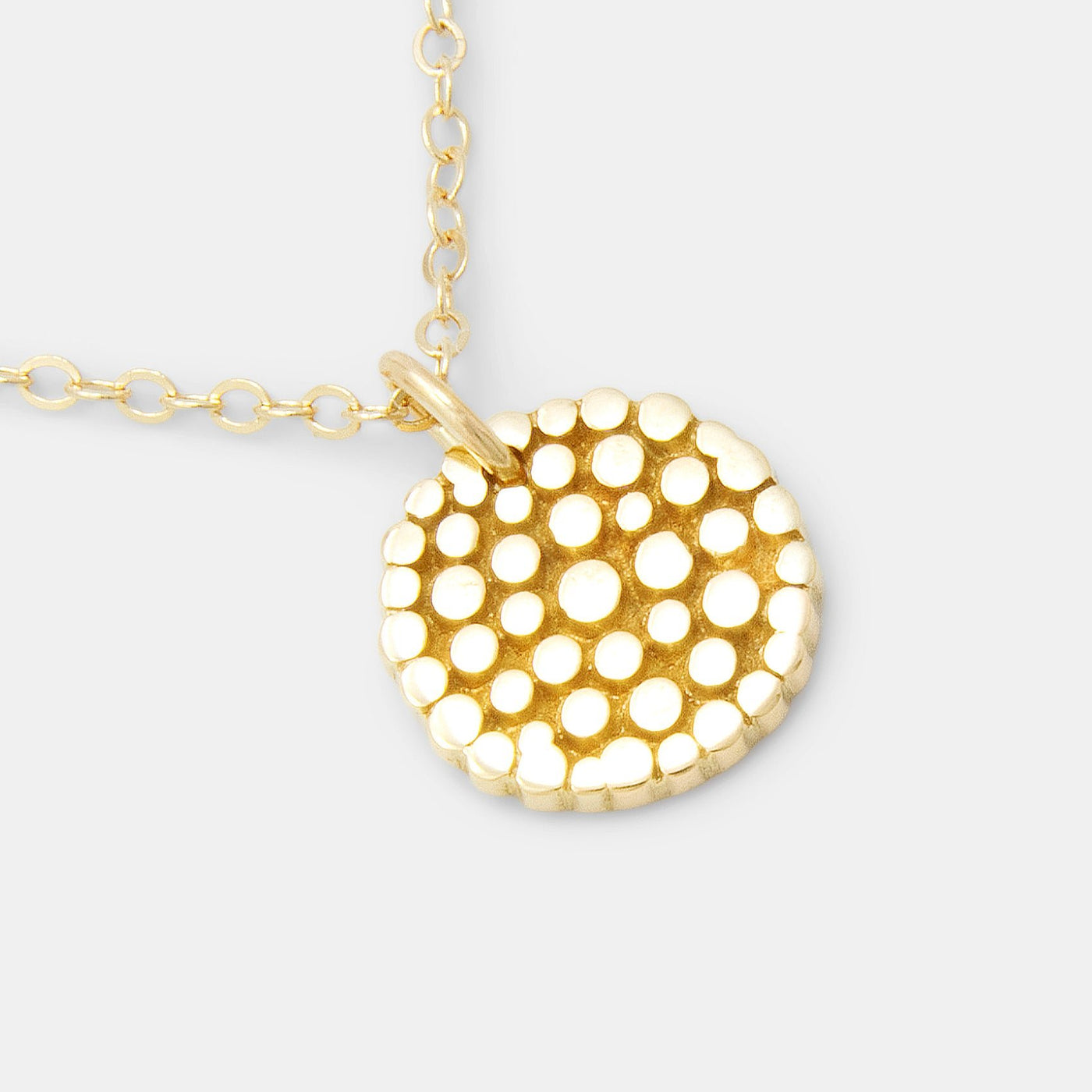 Wattle Blossom Solid Gold Pendant Necklace